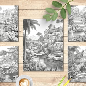 Water Gardens Coloring Book | Botanical Colouring Books | Garden Adult ...