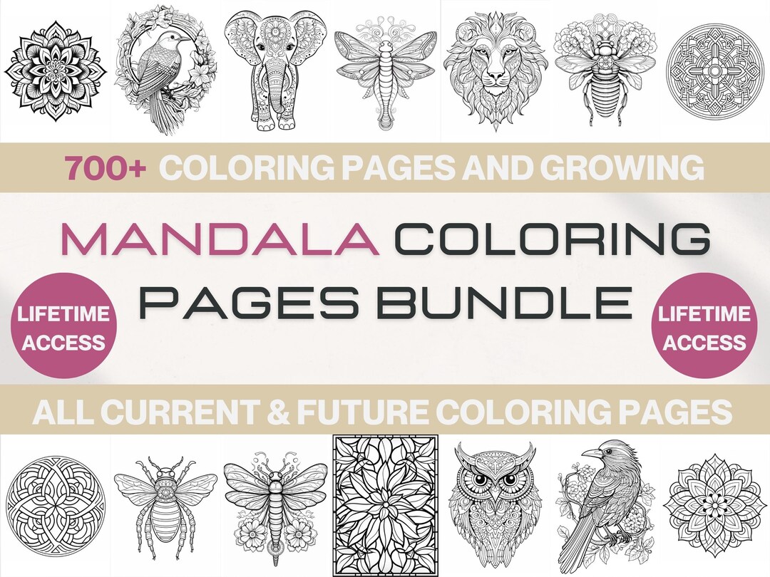 700+ Mandala Coloring Pages Bundle, Adults Coloring Book Bundle ...