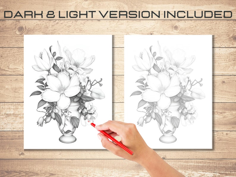 Bunch of Magnolias Coloring Book Flower Coloring Page for - Etsy