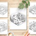 Enchanted Mini House Coloring Book: Grayscale Treehouse (printable PDF ...
