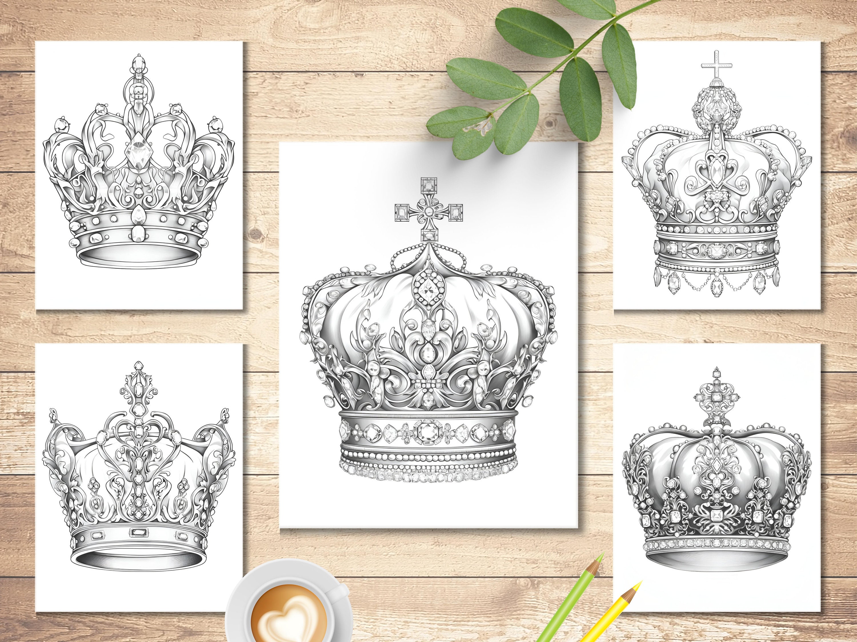 Crown Jewels Coloring Book for Relaxation and Joy - Etsy