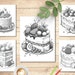 Fruit Cakes Coloring Book Printable Adult and Kid Coloring Pages ...