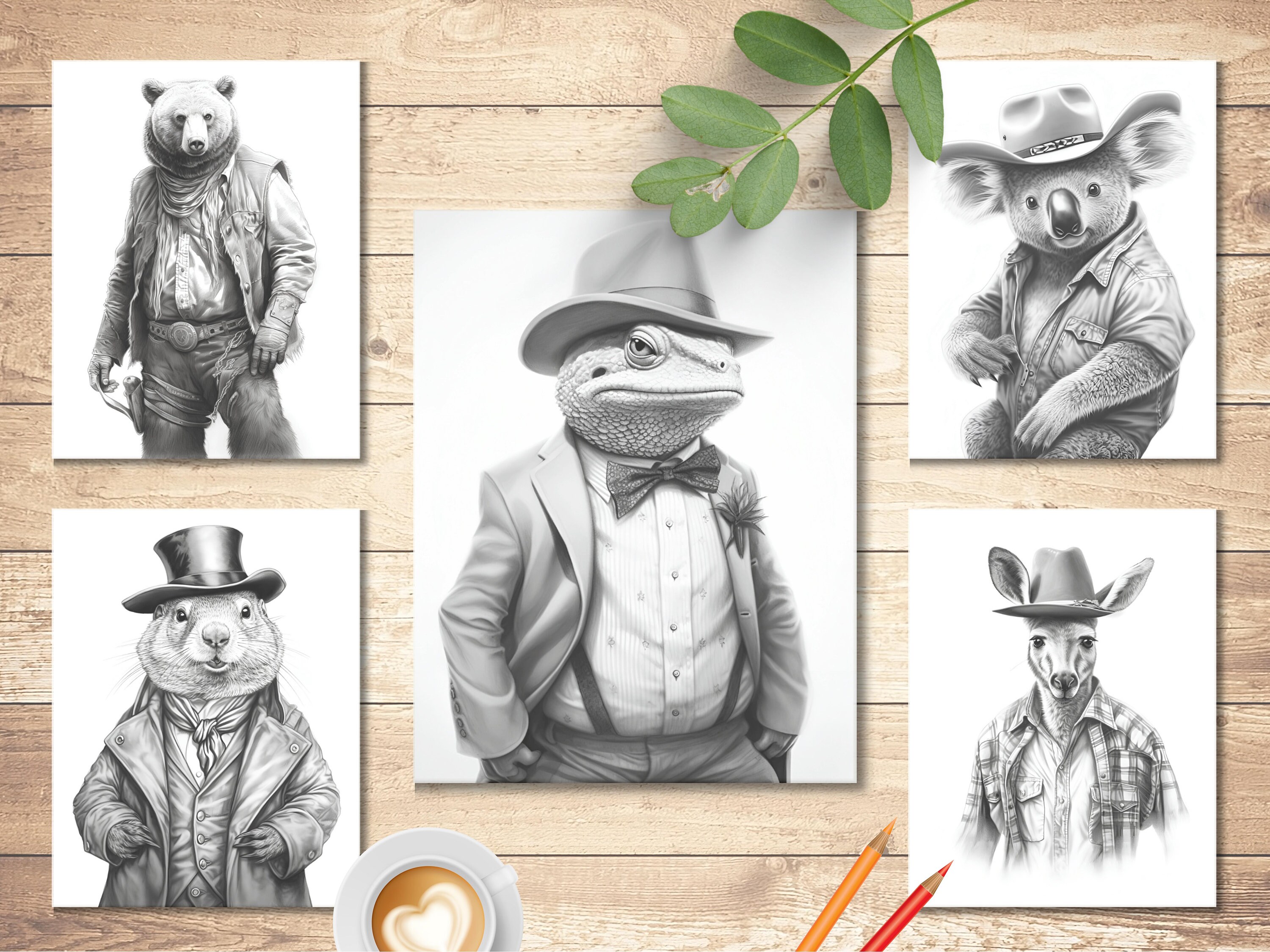 Cowboy Animals Coloring Book Printable Coloring Pages - Etsy