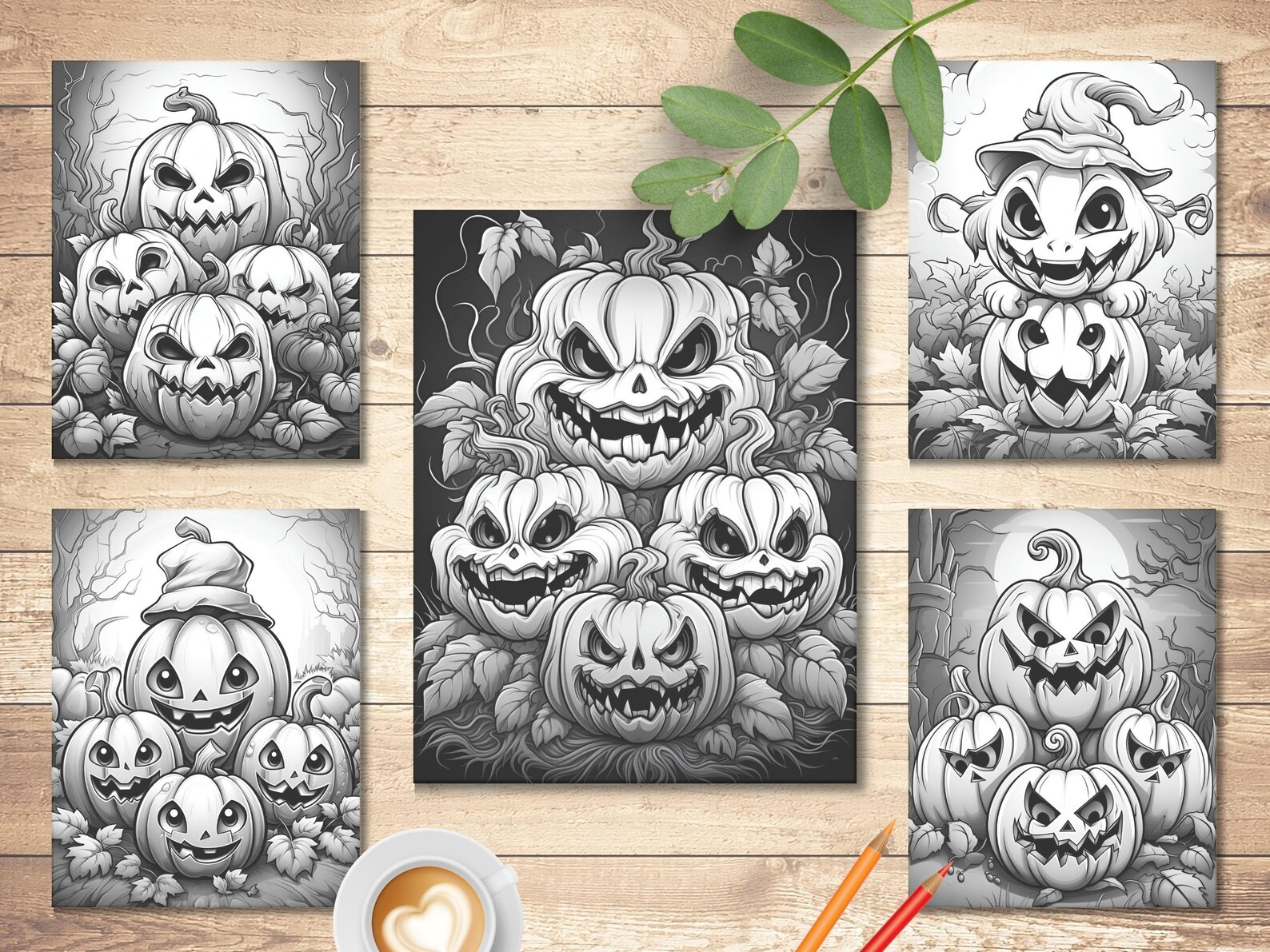 Halloween Pumpkin Coloring Book | 30 Printable Pages (PDF - Etsy