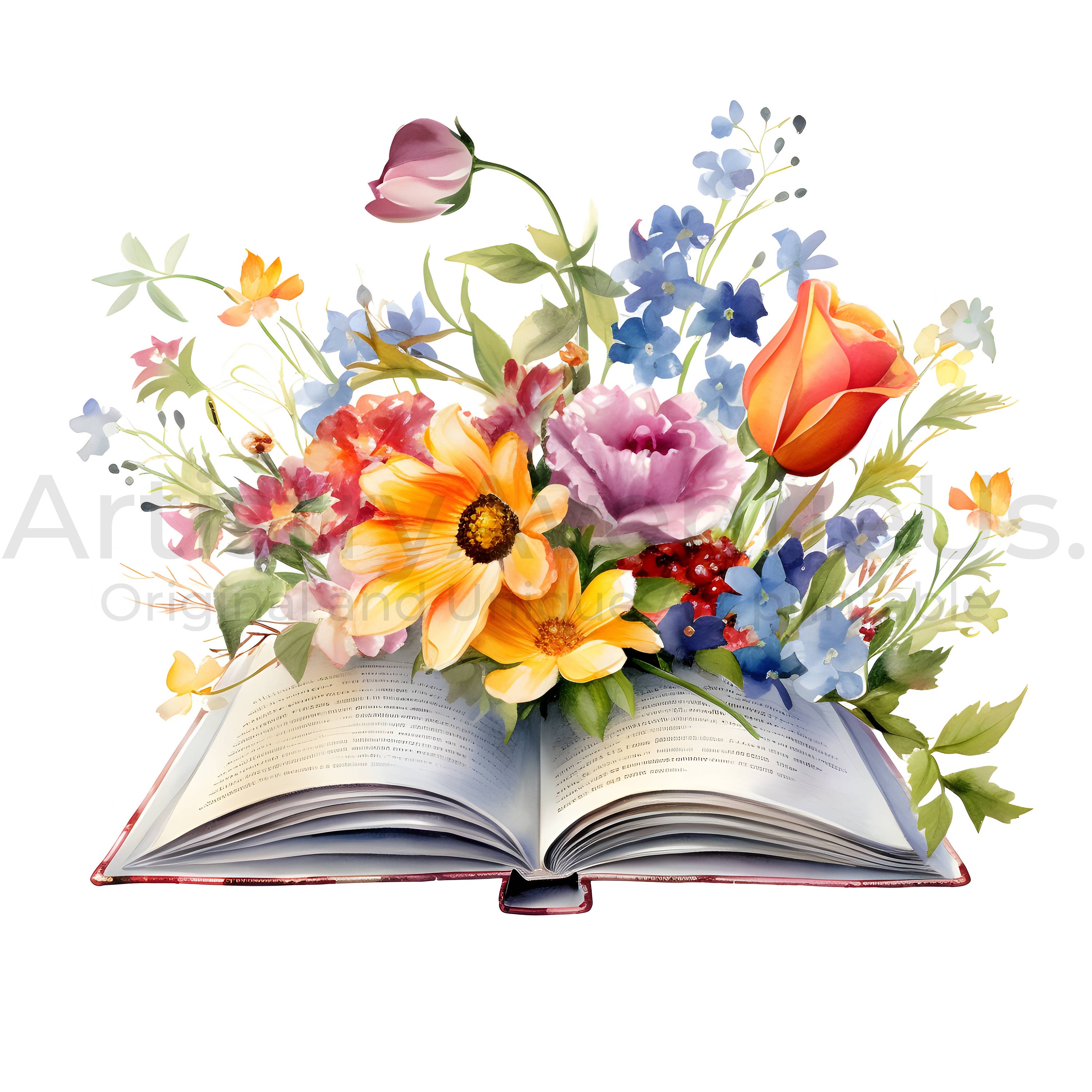 Floral Books Clipart 12 High Quality Jpgs Digital Planners - Etsy