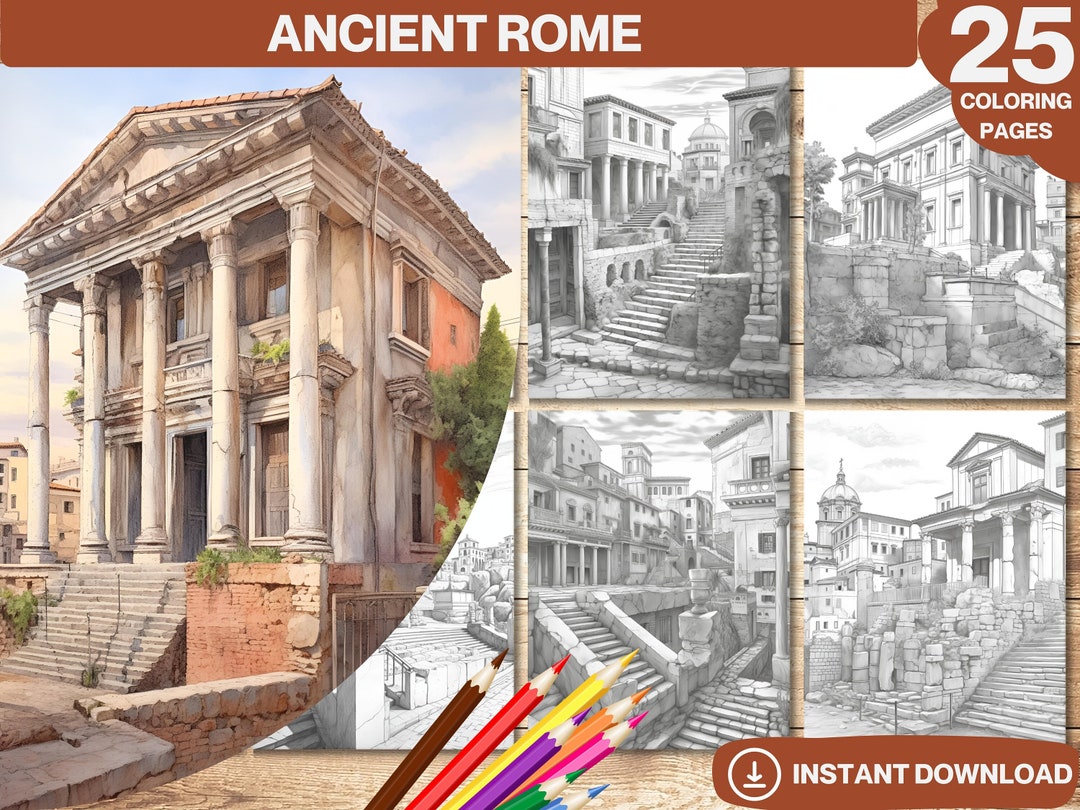 Ancient Rome Coloring Book | Printable Adults and Kids Coloring Pages ...