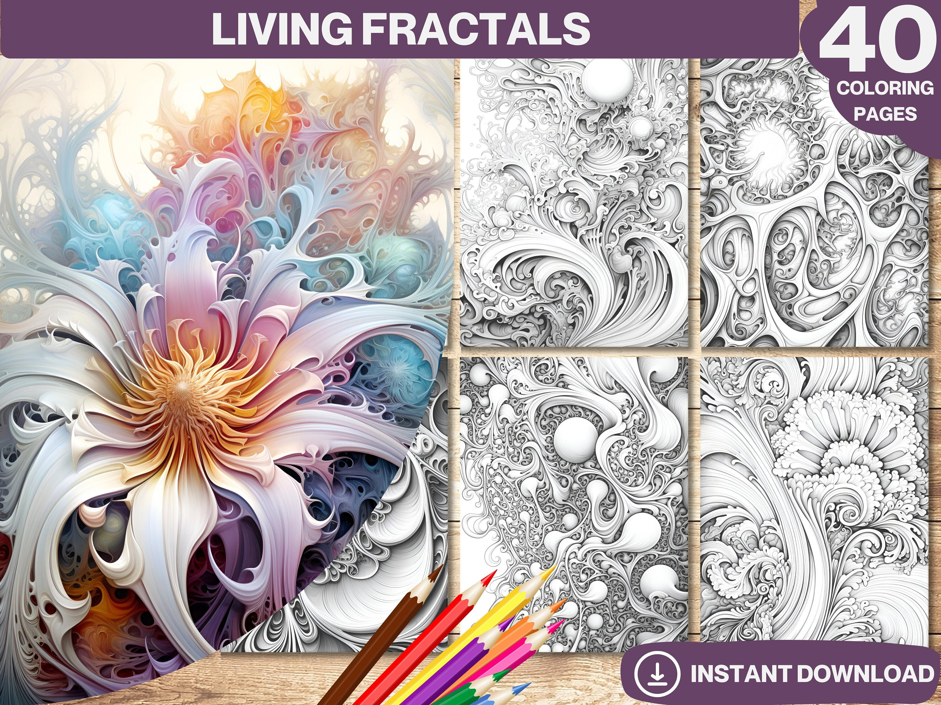 Free Coloring Pages Fractals Printable