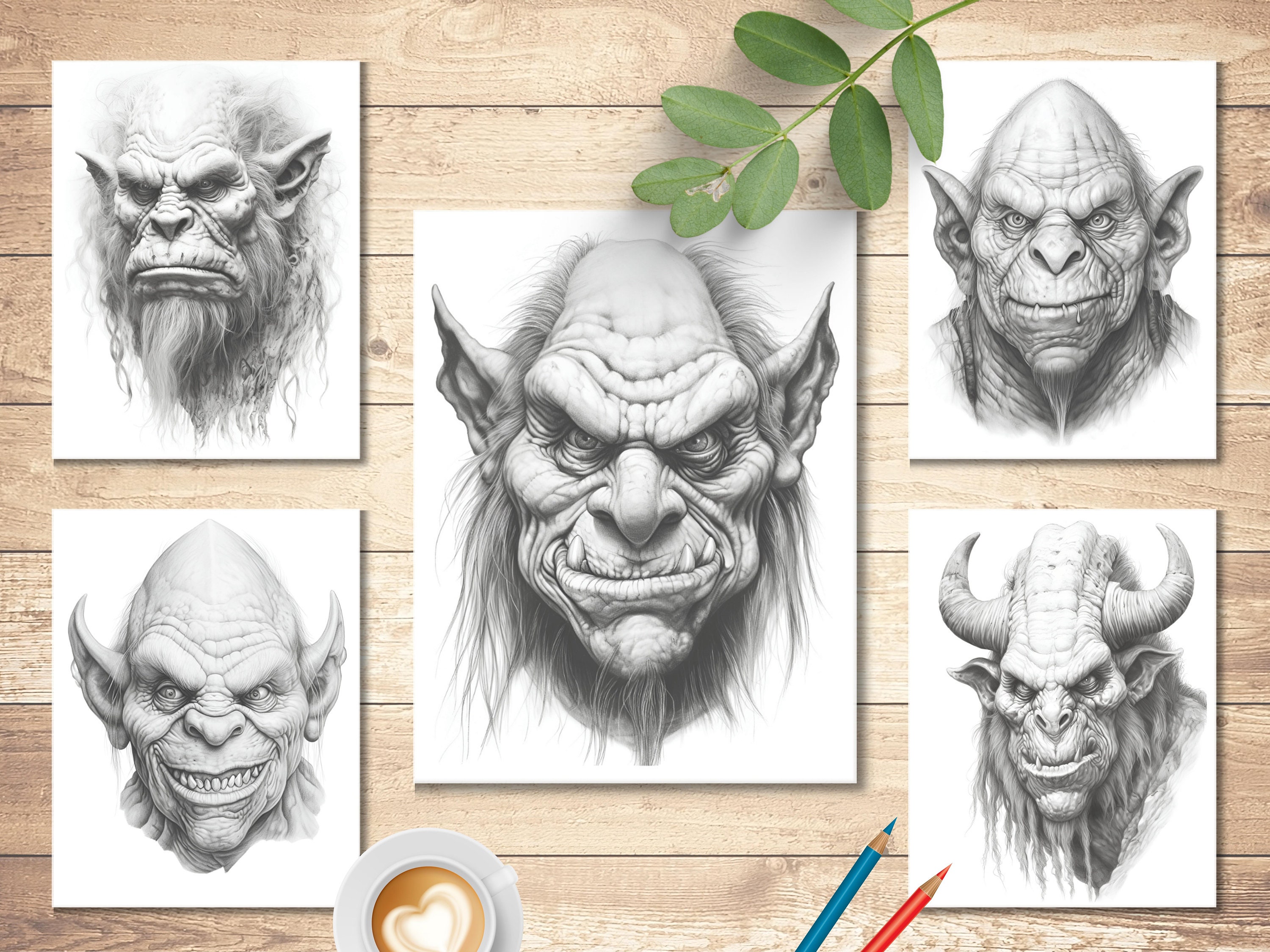 Fantasy Troll Coloring Book Printable Adult Coloring Pages - Etsy