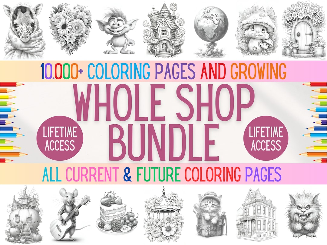 10,000+ Coloring Pages: Whole Shop Bundle for Adults (digital Download ...