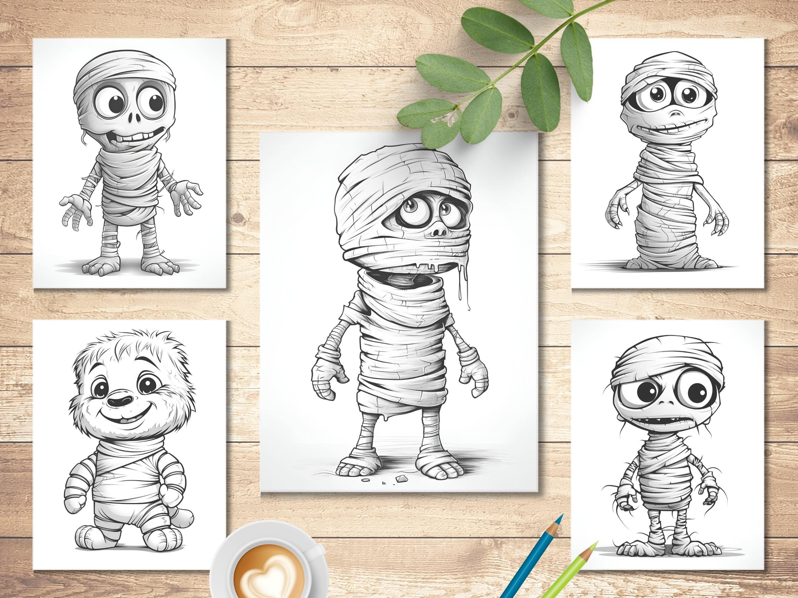 Cute Mummy Coloring Book | Printable Adult and Kids Coloring Pages ...