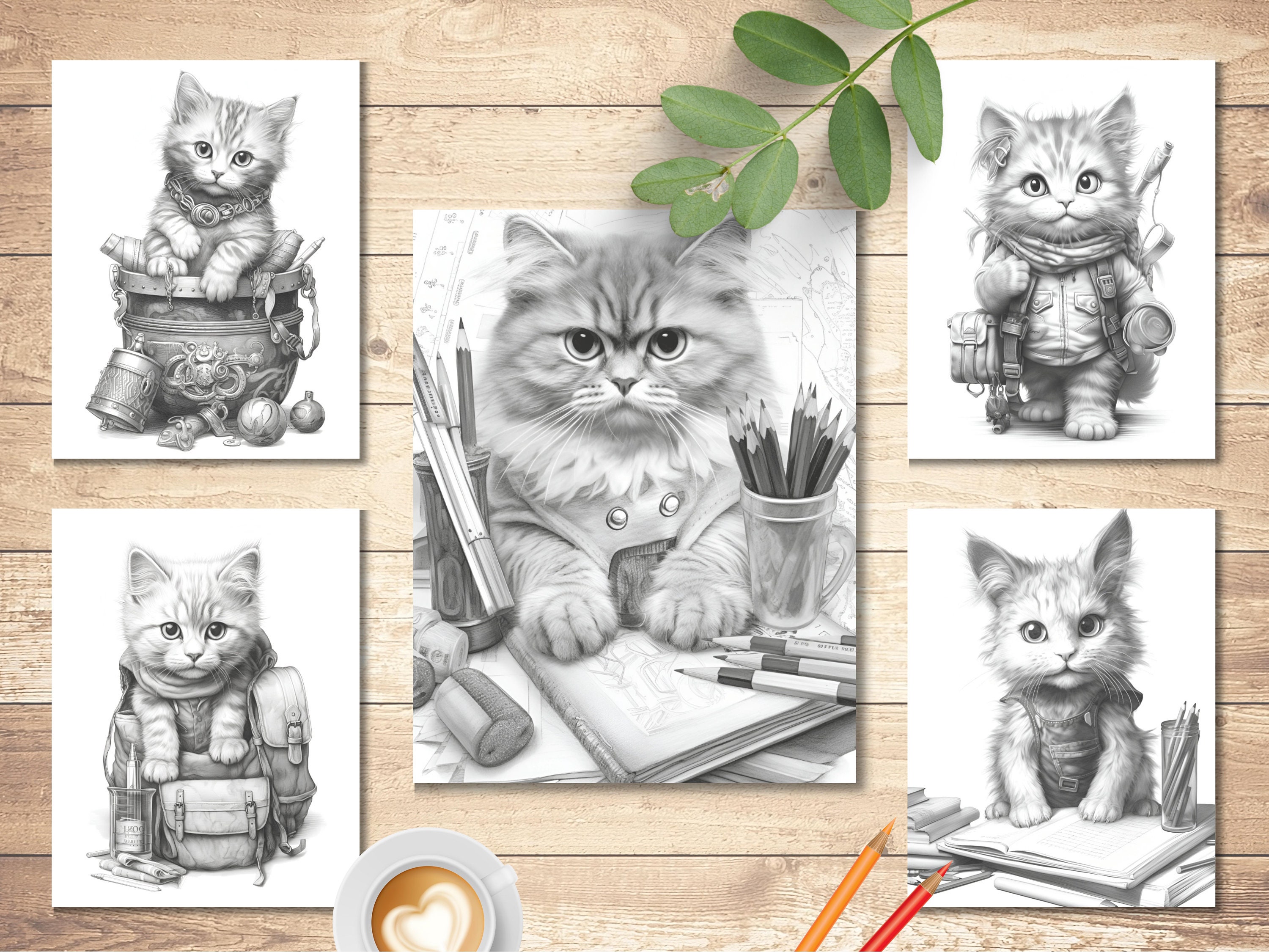 Cute Smarty Cats Coloring Book Printable Cats Coloring Pages - Etsy