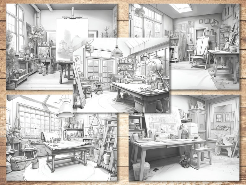 Colorist Studio Coloring Book Printable Adult and Kid - Etsy