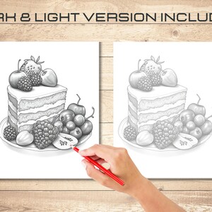 Fruit Cakes Coloring Book | Printable Adult and Kid Coloring Pages ...