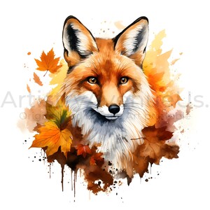 Autumn Foxes Watercolor Clipart – Fall Animal Art (digital Download) - Etsy