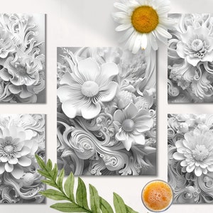 4d Alien Flowers Coloring Book | Adults and Kids Colouring Books ...