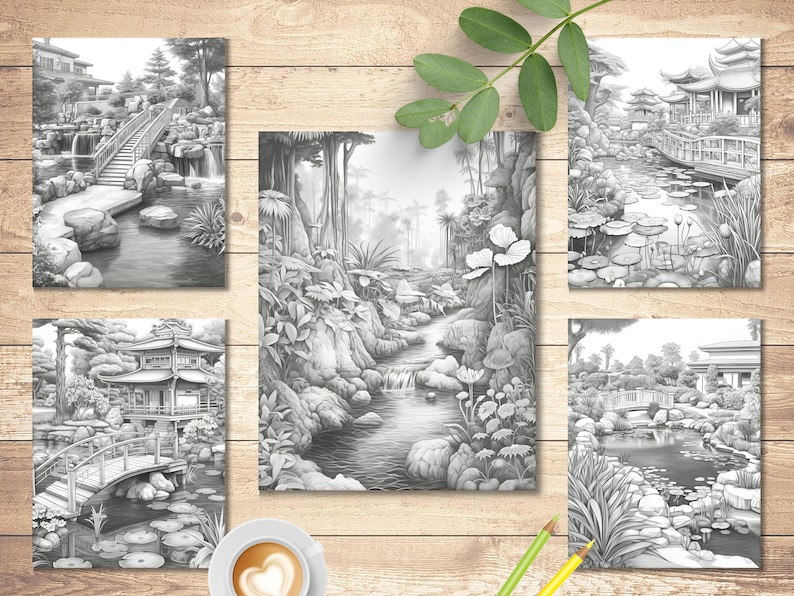 Water Gardens Coloring Book: 25 Botanical Pages (printable PDF) - Etsy