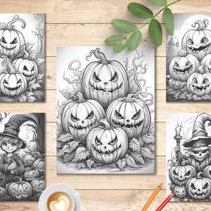 Halloween Pumpkin Coloring Book | 30 Printable Pages (PDF - Etsy