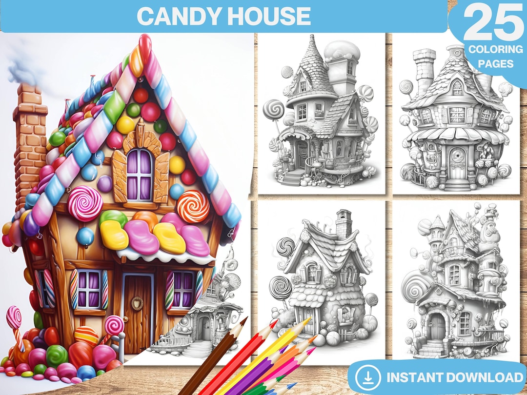Candy House Coloring Book | | Printable Cupcake Coloring Pages ...