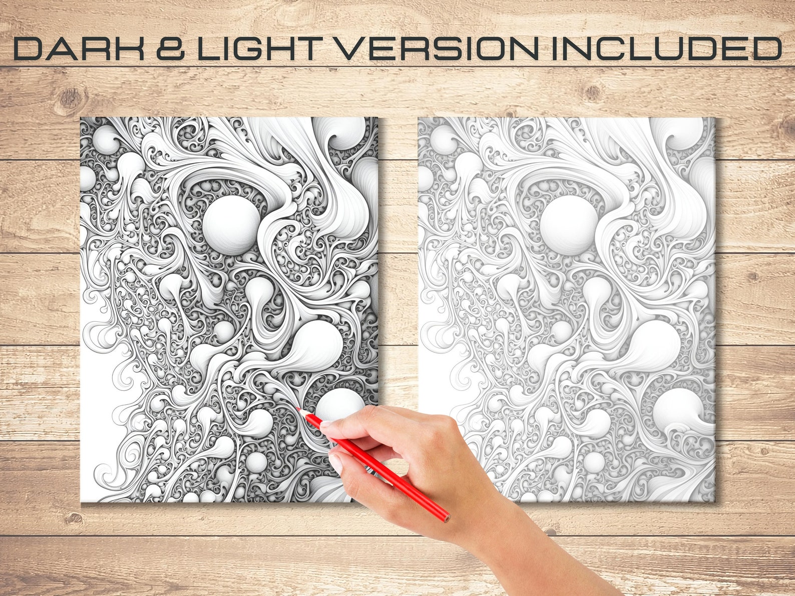 Living Fractals Coloring Book: Grayscale AI Art (printable PDF) - Etsy