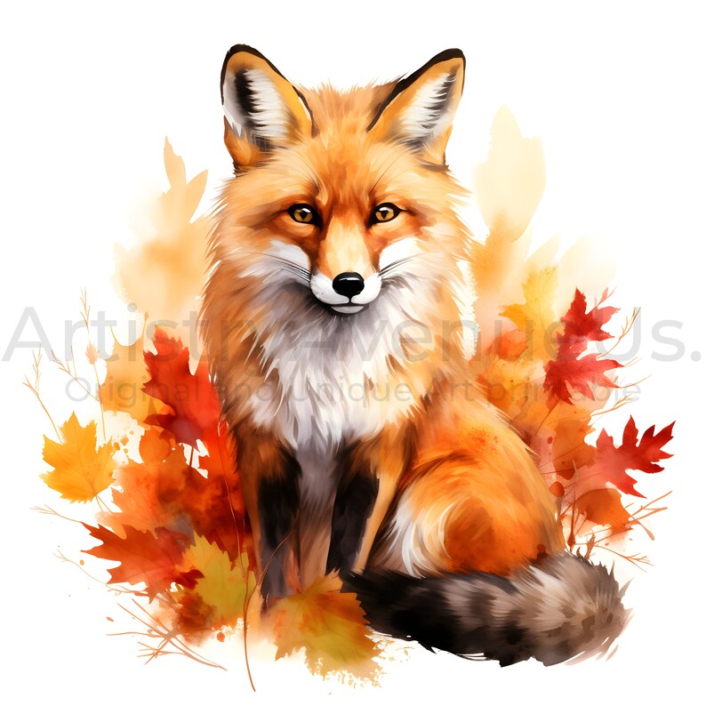 Autumn Foxes Watercolor Clipart – Fall Animal Art (digital Download) - Etsy