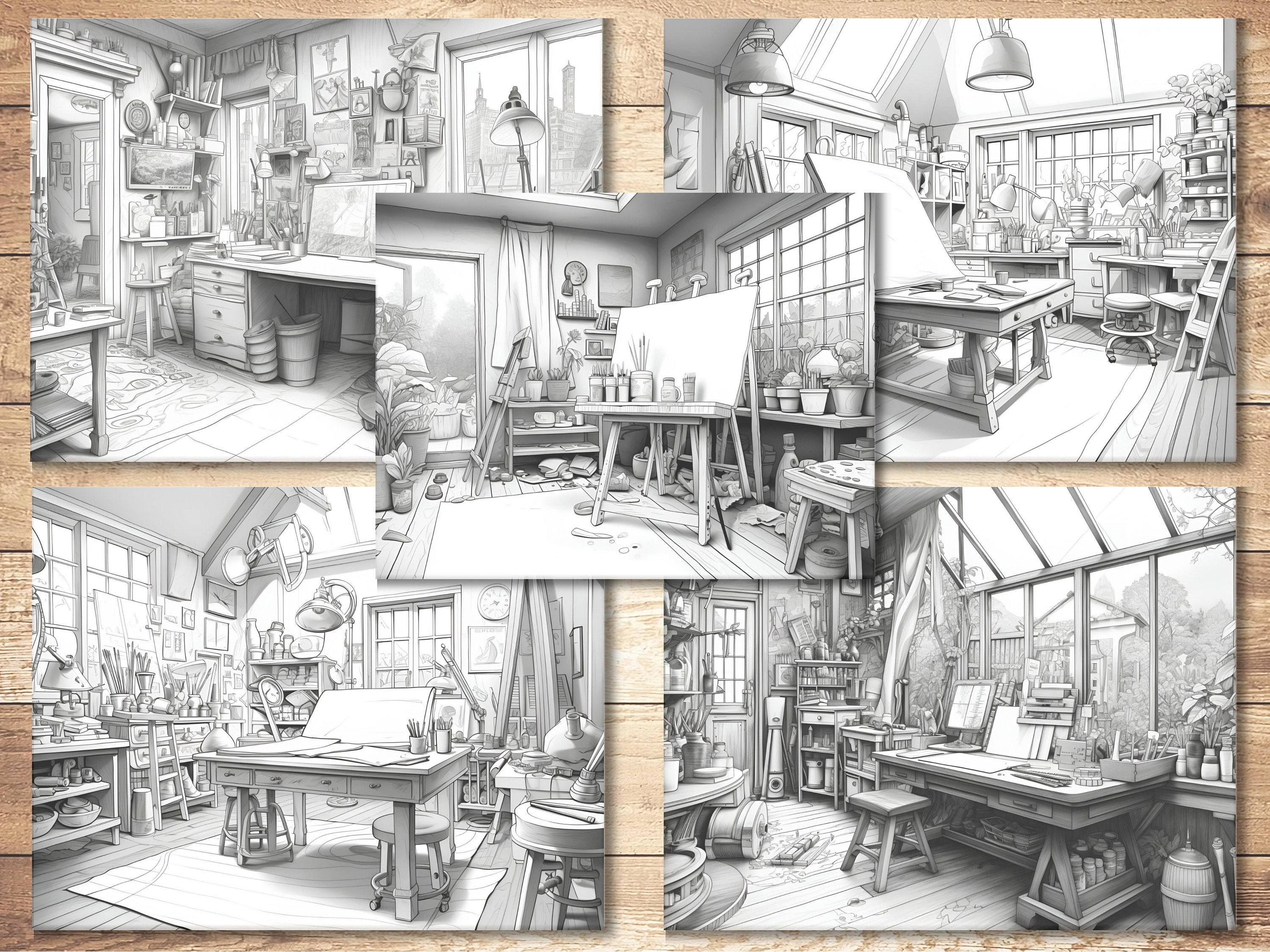 Colorist Studio Coloring Book Printable Adult and Kid - Etsy