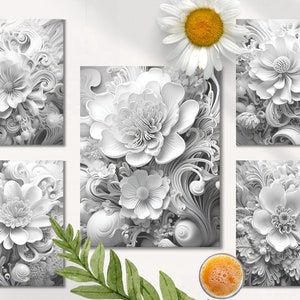 4d Alien Flowers Coloring Book | Adults and Kids Colouring Books ...