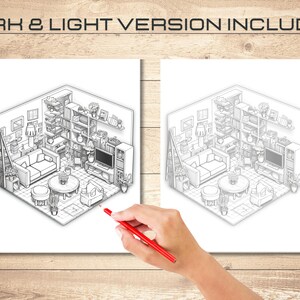 Enchanted Mini House Coloring Book: Grayscale Treehouse (printable PDF ...