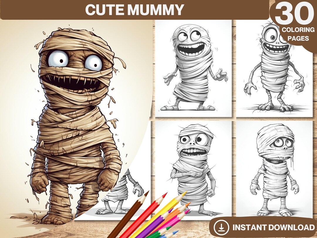 Cute Mummy Coloring Book | Printable Adult and Kids Coloring Pages ...
