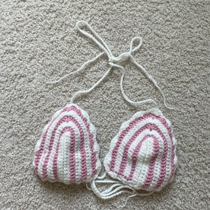Crochet Striped Triangle Bikini Top - Etsy