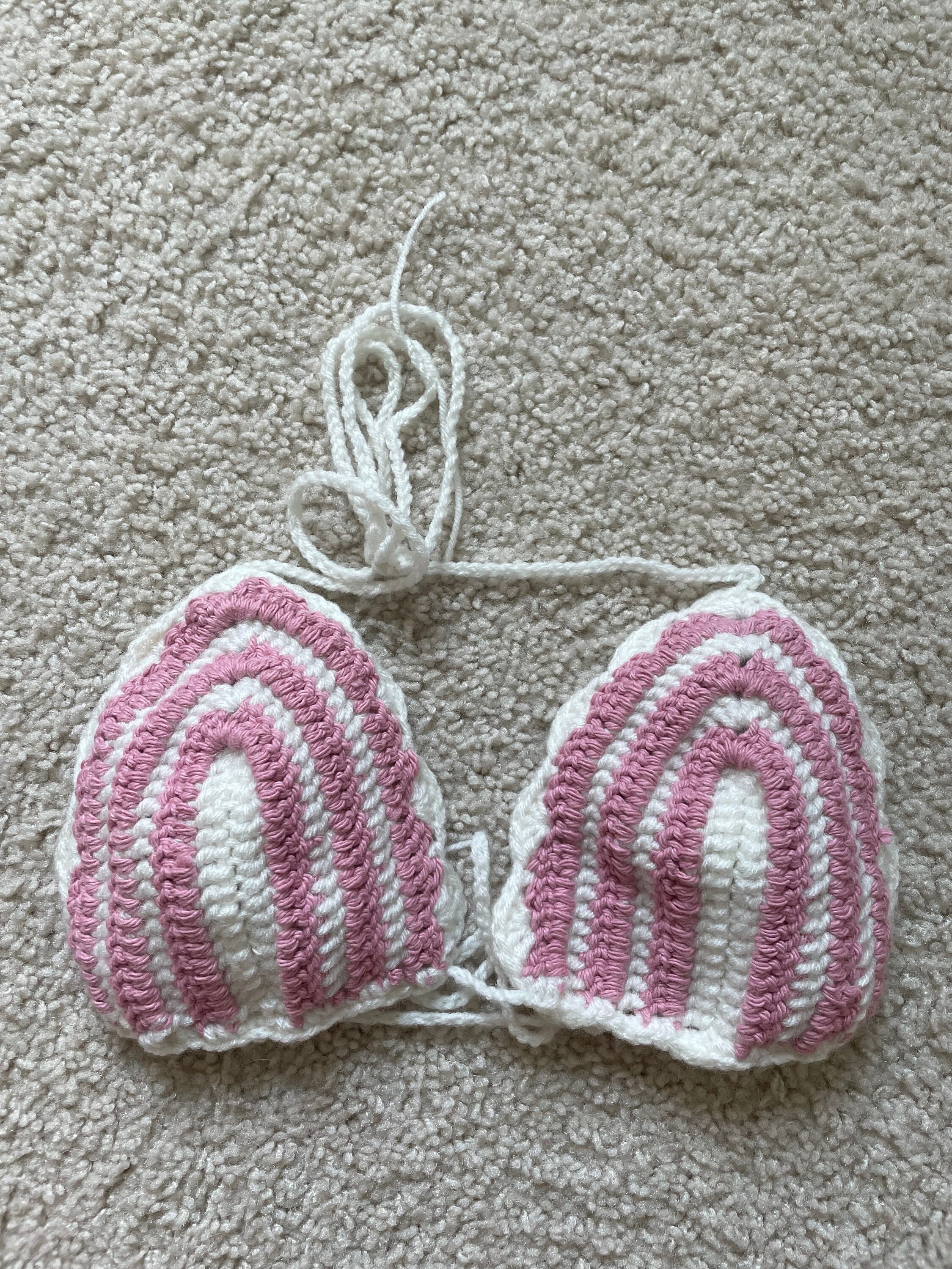 Crochet Striped Triangle Bikini Top - Etsy