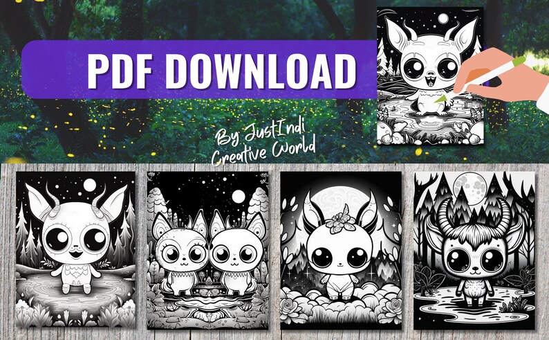 Magical Forest Demons Coloring Book Instant PDF Download , Coloring ...