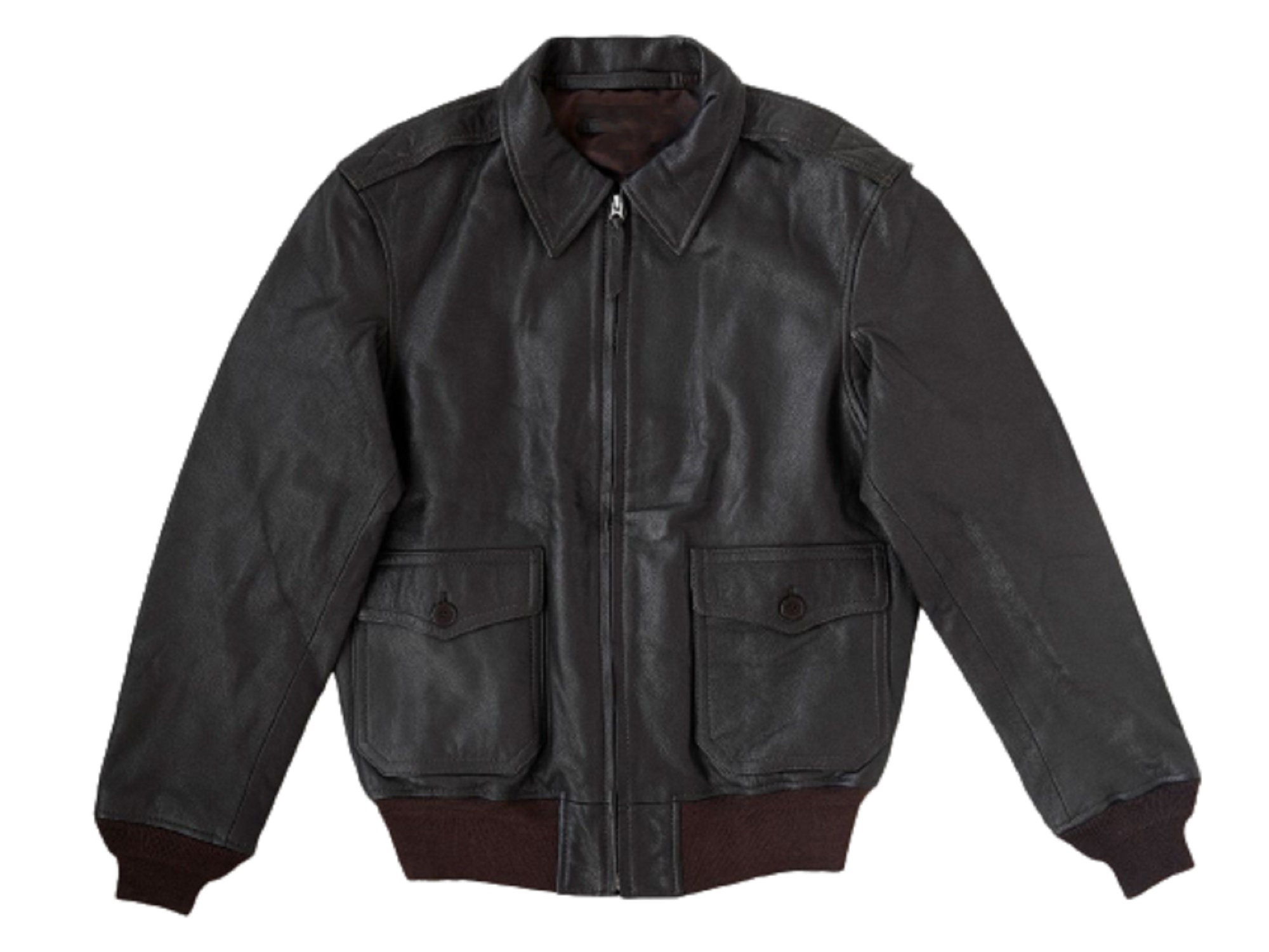 Black A2 Leather Bomber Jacket Men's Vintage Flight - Etsy