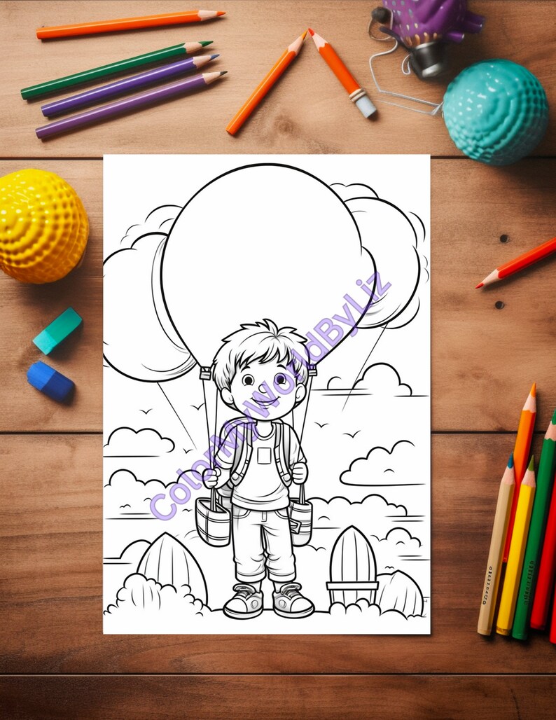12 Little Boys Printable Kids Coloring Pages Instant Digital - Etsy