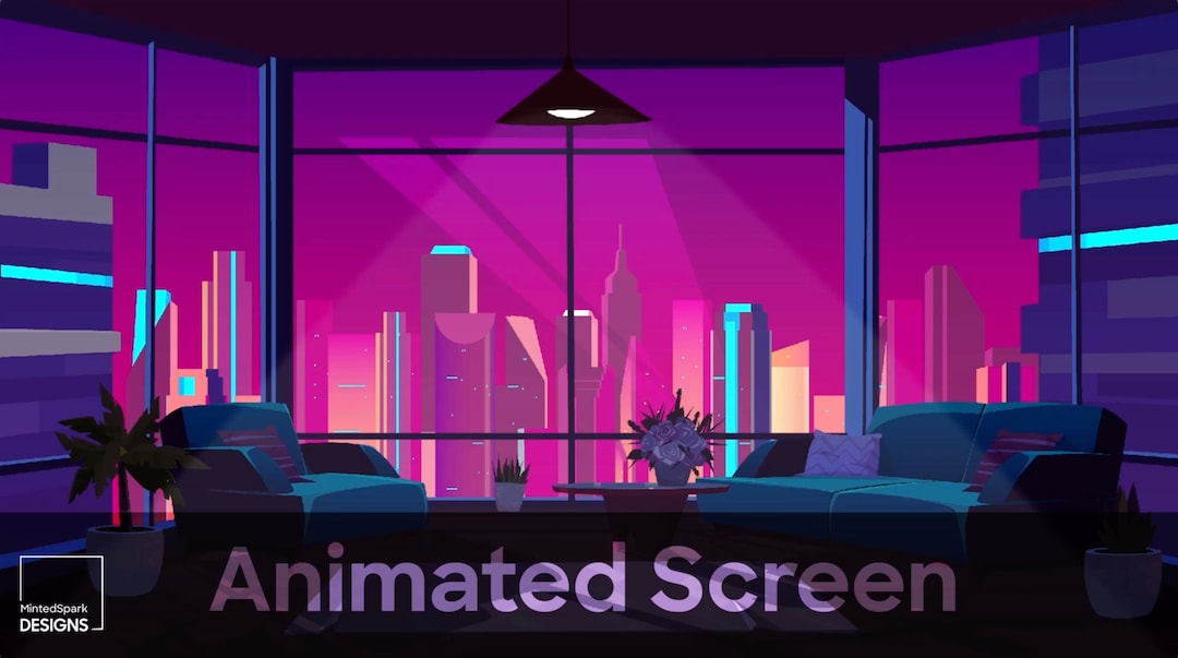 ANIMATED Twitch Stream Overlays Room, Condo, Animated Stream Screens ...