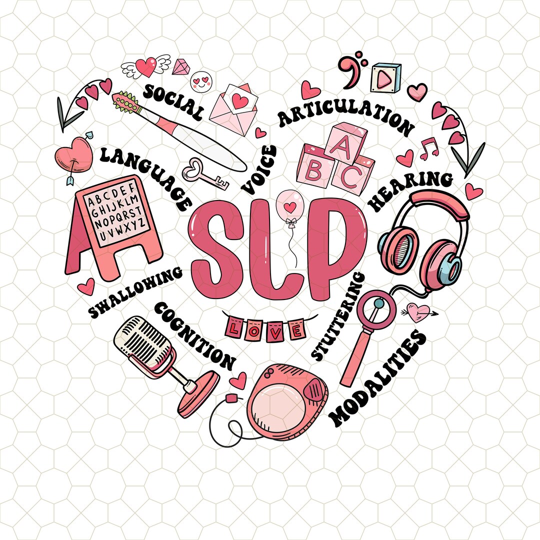 Speech Therapy Valentine Png, SLP Valentines Day Png, Speech Language ...