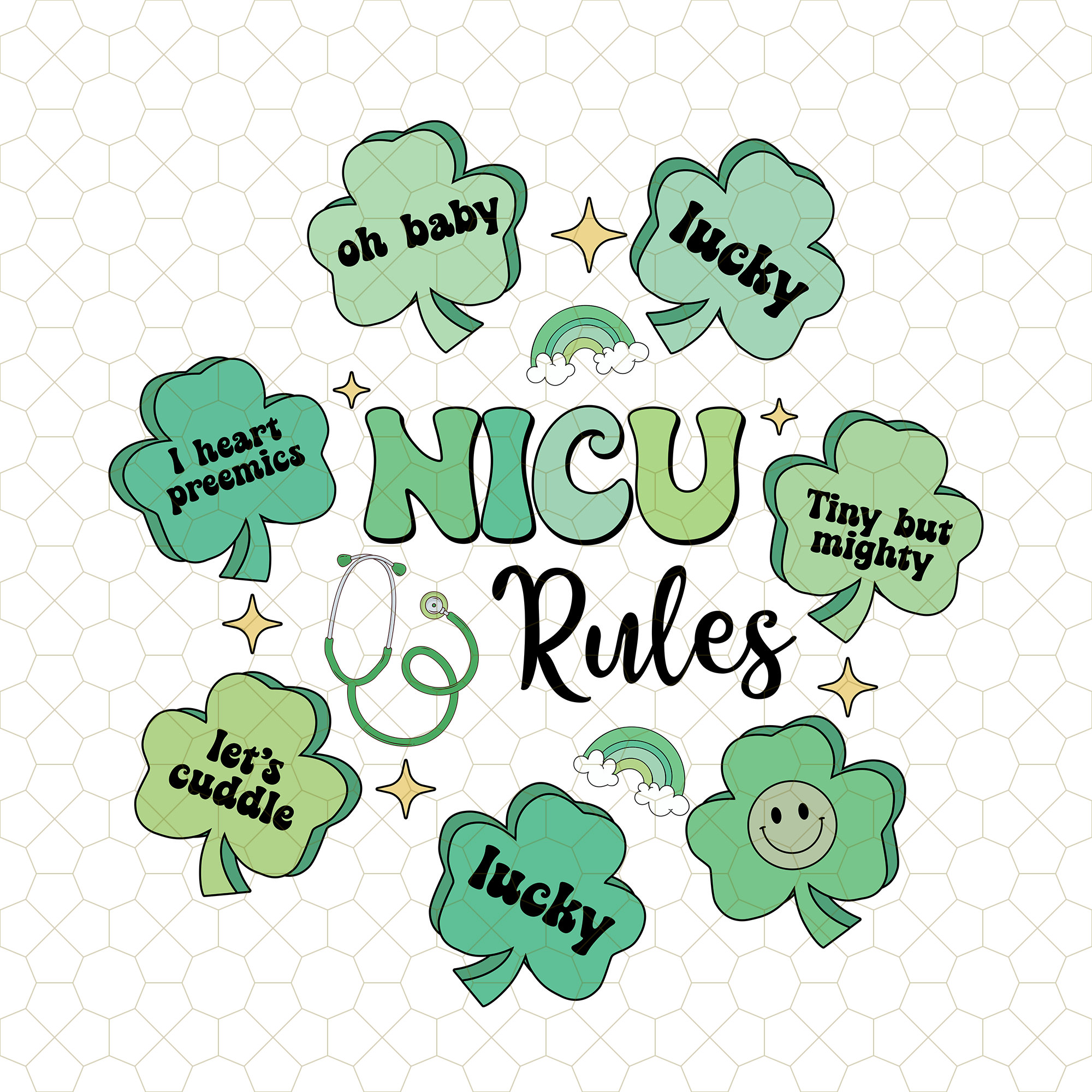 Nicu Rules Nicu Nurse St Patrick's Day Png, Lucky NICU Nurse St. Patty ...