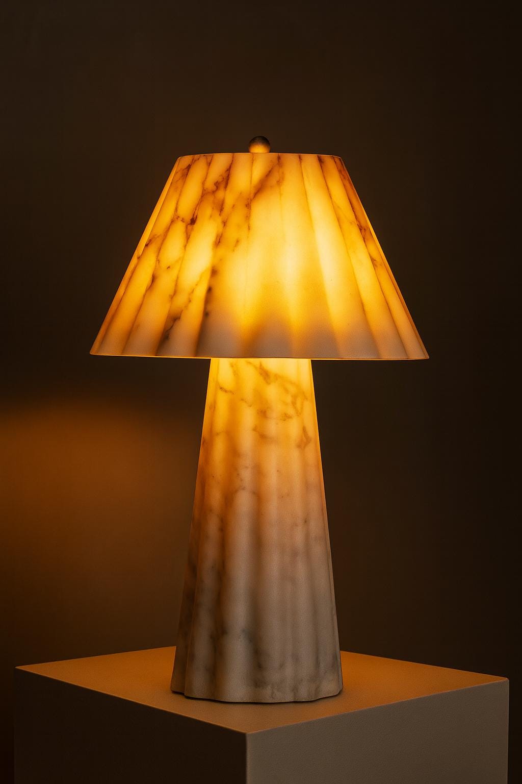 Handcrafted Marble Table Lamp – Natural Stone Lighting, Luxury Bedroom ...