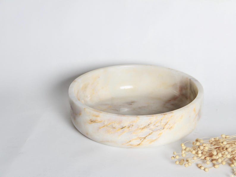 Handmade Marble Fruit Bowl: Elegant Stone Centerpiece - Etsy
