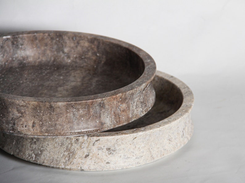 Extra-large Travertine Hand-made Bowl I Centerpiece Pot I Stone ...
