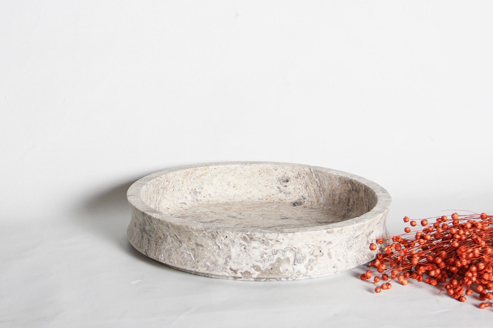 Extra-large Travertine Hand-made Bowl I Centerpiece Pot I Stone ...