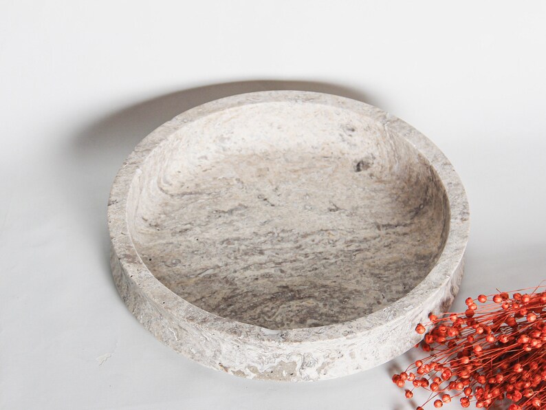Extra-large Travertine Hand-made Bowl I Centerpiece Pot I Stone ...