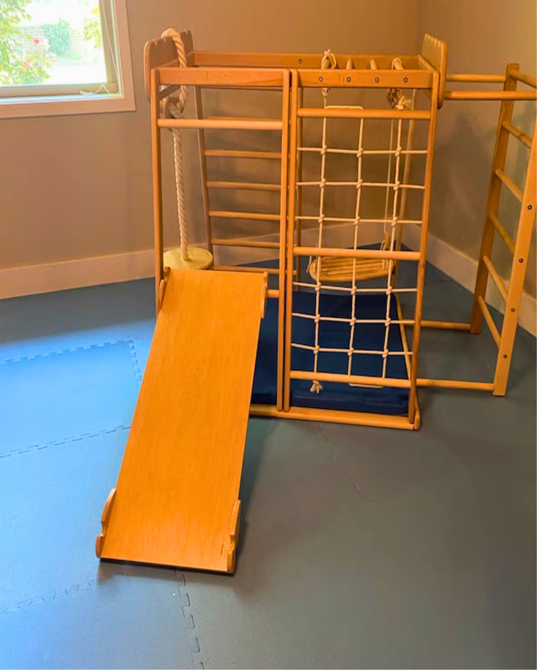 Wooden Climbing Gym Swedish Ladder Rocking Ramp Climbing - Etsy