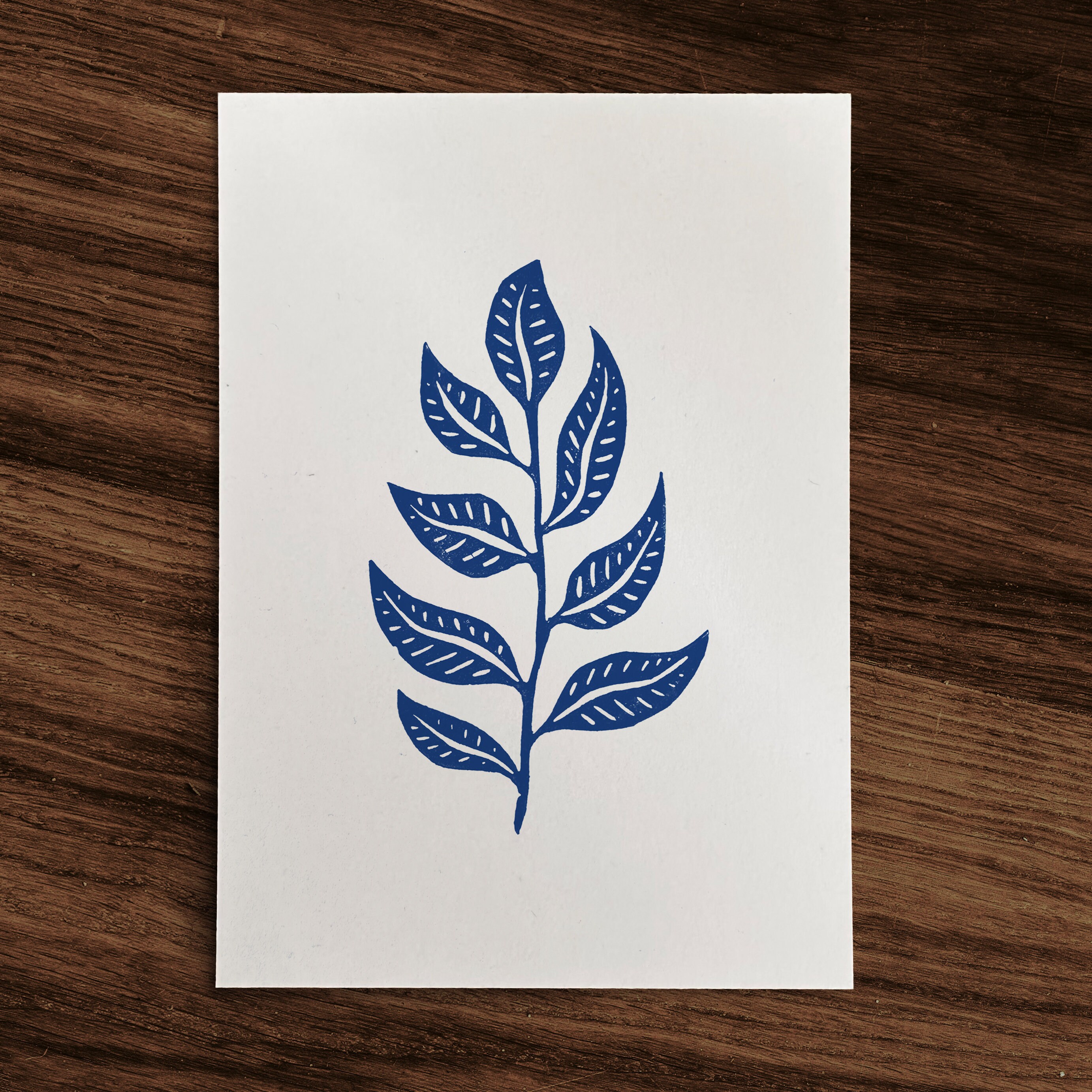 Leaves – Original Lino Print, Linocut in A6 Format - Etsy