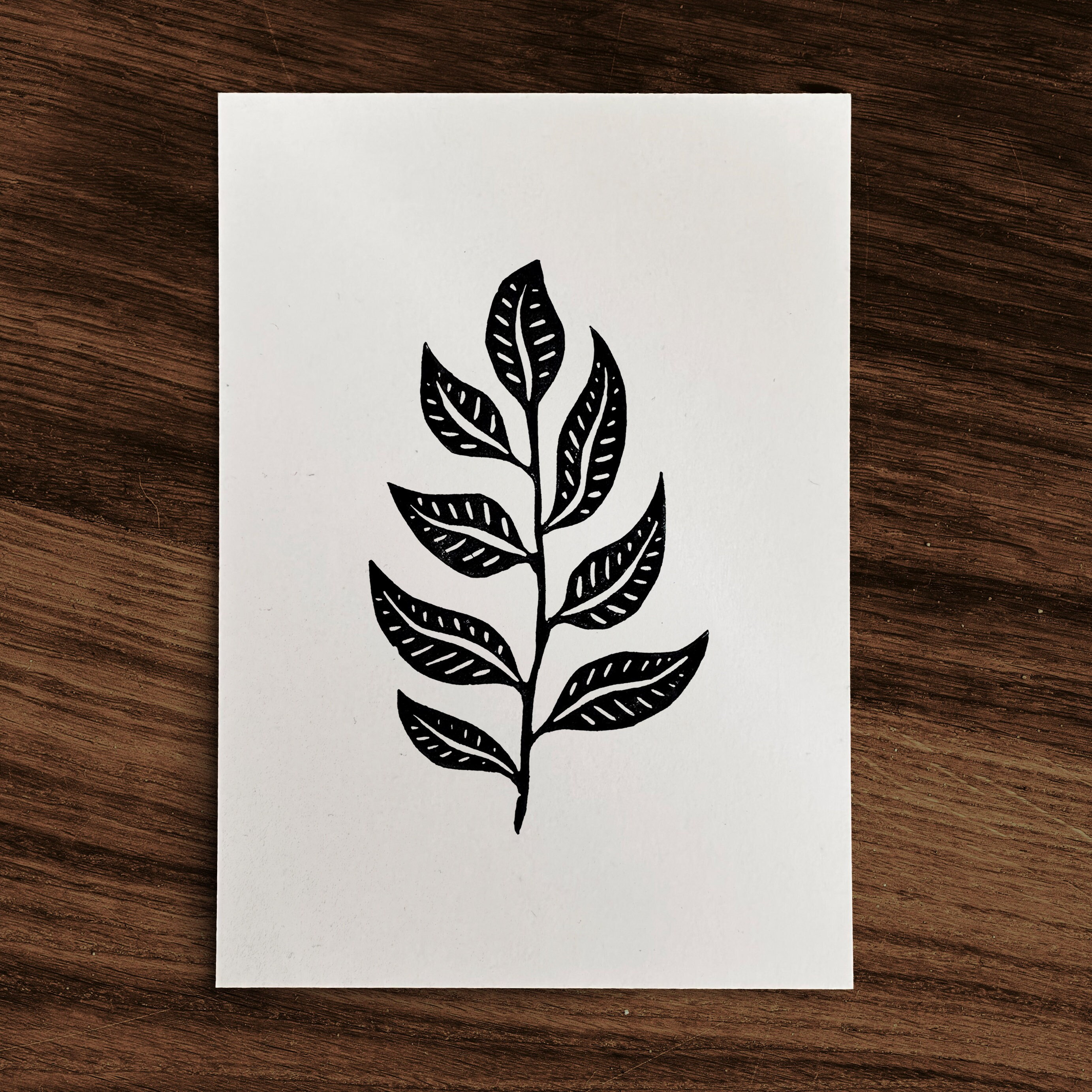 Leaves – Original Lino Print, Linocut in A6 Format - Etsy