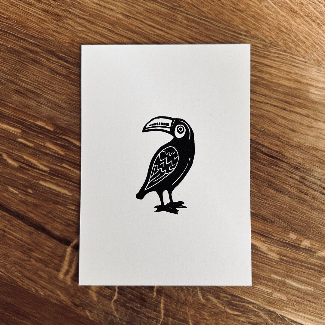 Toucan Original Lino Print, Linocut in A6 Format - Etsy