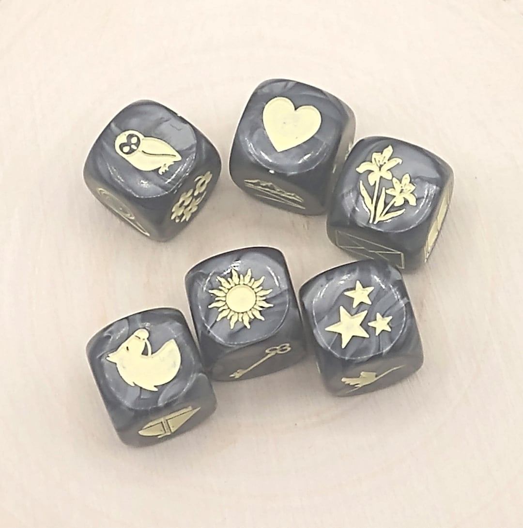 Lenormand Dice With Bag, Oracle Dice Lenormand, Lenormand Resin Dice ...