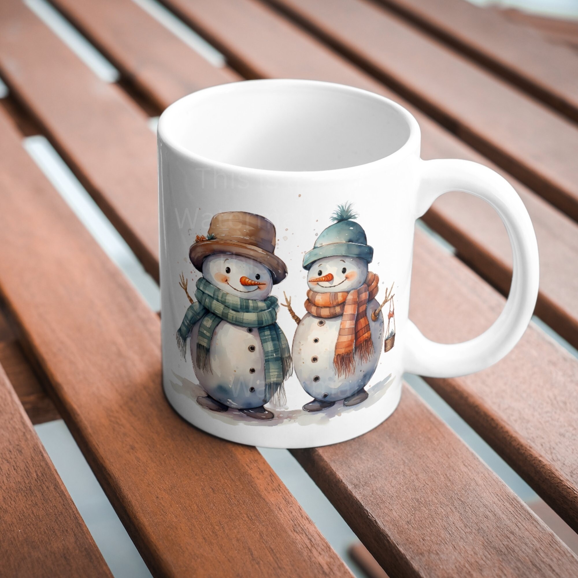 Watercolor Snowman Clipart: 20 PNG Festive Graphics (digital Download ...