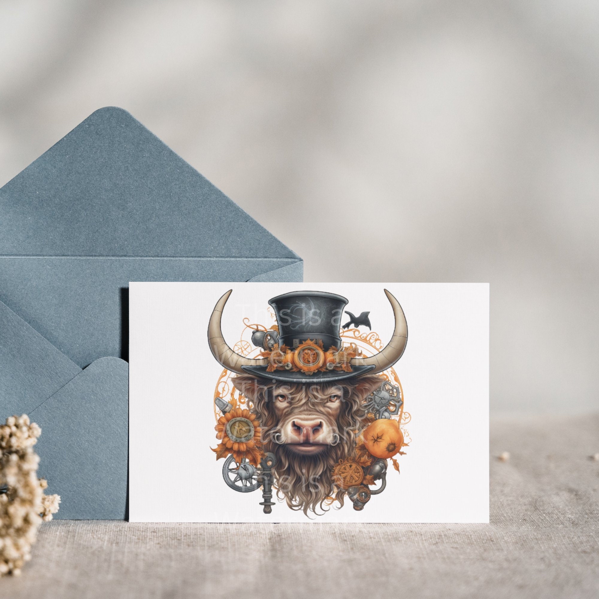 Steam Punk Highland Cow Clipart 77 PNG JPG Halloween Bundle - Etsy