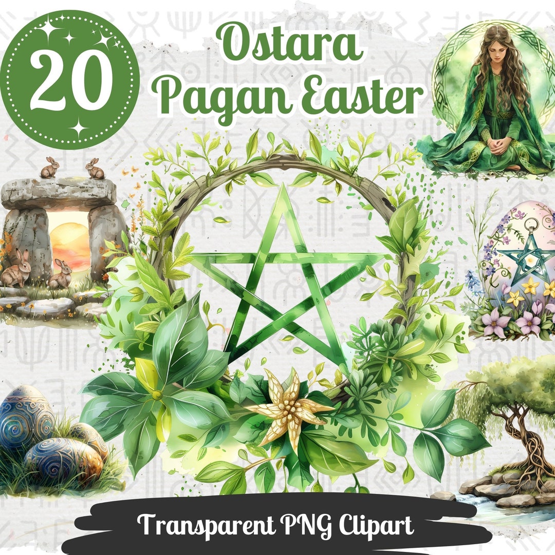 Ostara Pagan Easter Cliparts 20 PNG Bundle Watercolor Celtic Graphics ...