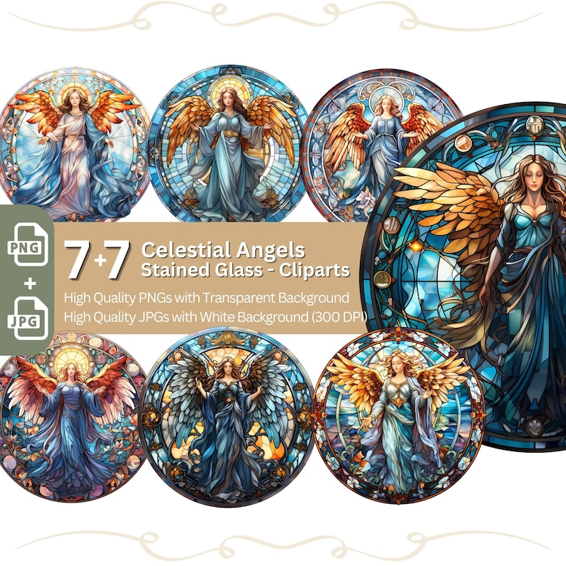 Celestial Angel Clipart 77 High Quality PNG Bundle Bible Card - Etsy